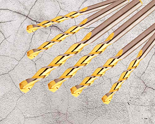 Masonry Drill Bit Set 1/8 in. Carbide Tip Golden Flute Drill Concrete Stone Bricks-20Pcs