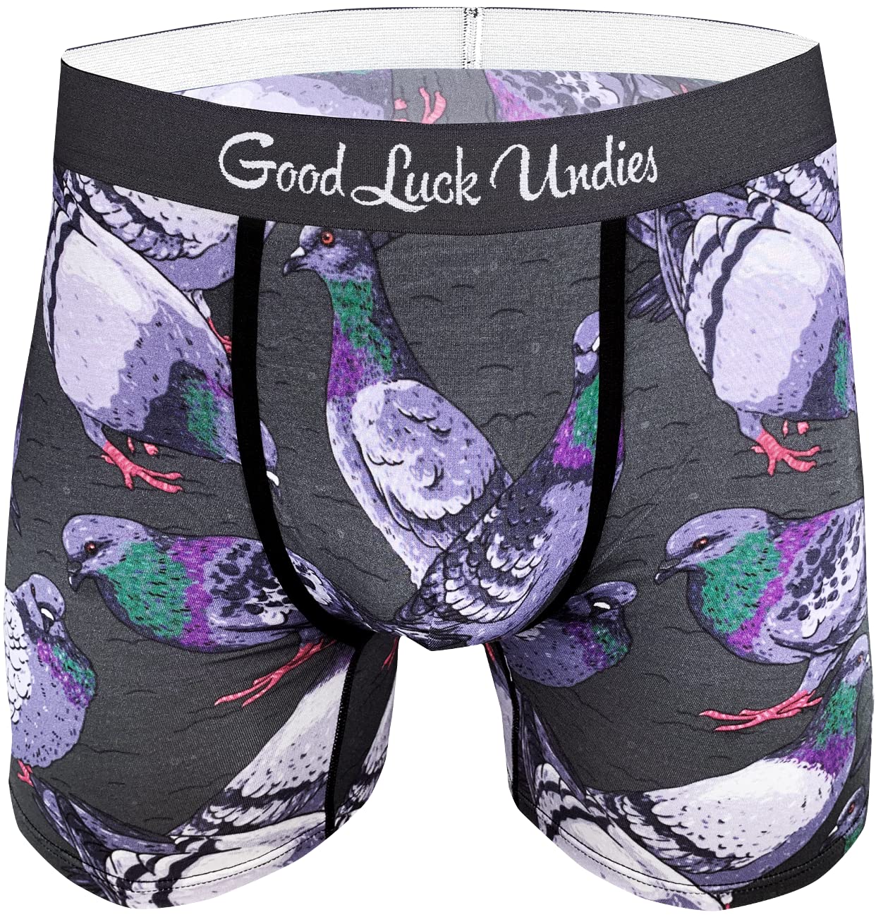 Good Luck Undies Men's Pigeons Boxer Brief Underwear, Medium
