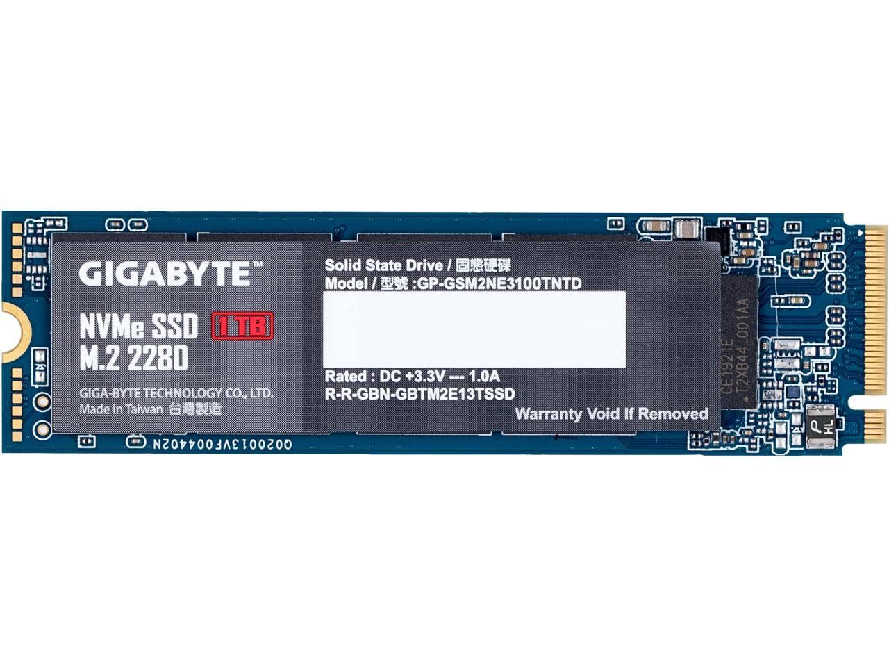 GIGABYTE NVMe 1.3/M.2/PCIe 3.0x4/ 1TB SSD (GP-GSM2NE3100TNTD)
