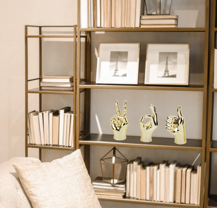 Gothic Home Decor Bookshelf Decorative Objects, Black Skeleton Finger Statues Morden Accents Aesthetic Room Accessories, Knick Knacks Home Decor for Shelves
