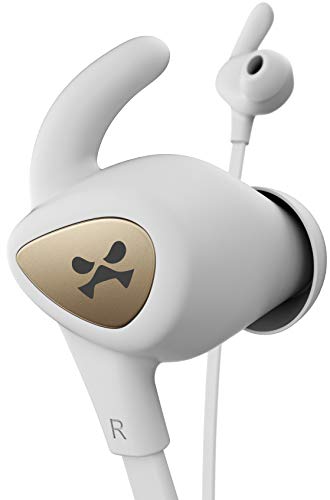 Ghostek Rush Series Wireless Sport Earbud Headphones with Built-in Microphone and Controls β White/Gold | in-Ear Earbuds with Comfortable Tips and Sweatproof Water Resistant