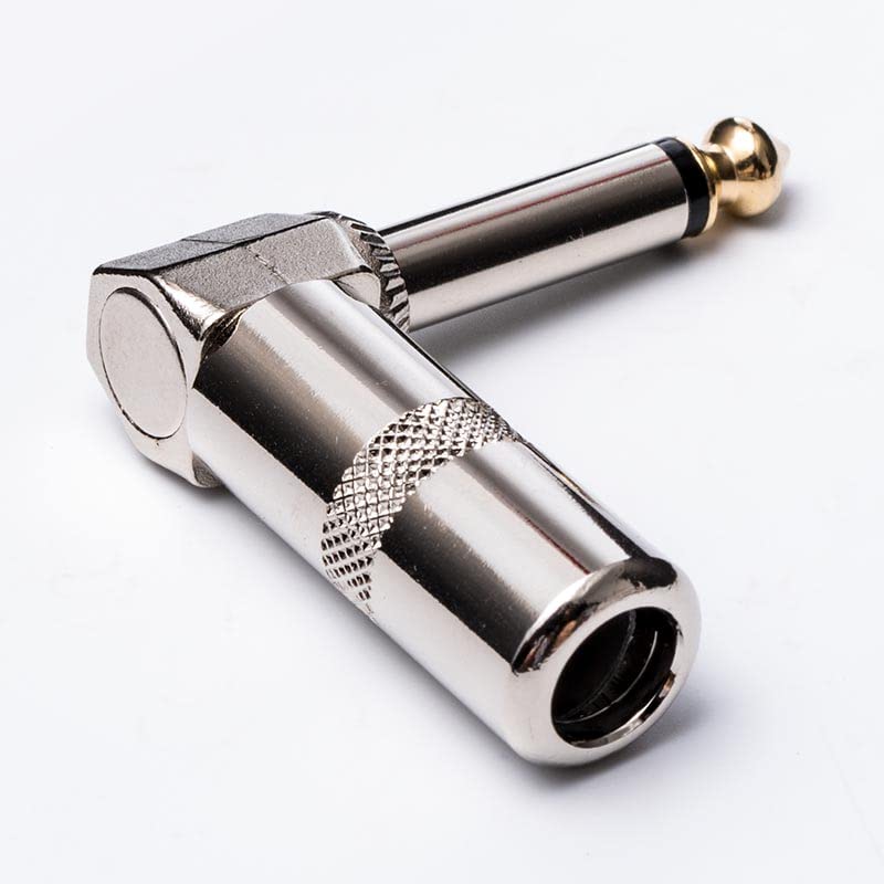 HUASEN TS Plug,1/4" Straight 6.35mm Heavy Duty TS Mono Male Solder Type Jack Connector for DJ Mixer Speaker Cables Guitar Cables Microphone Cables (Straight TS Plug 5PACK)