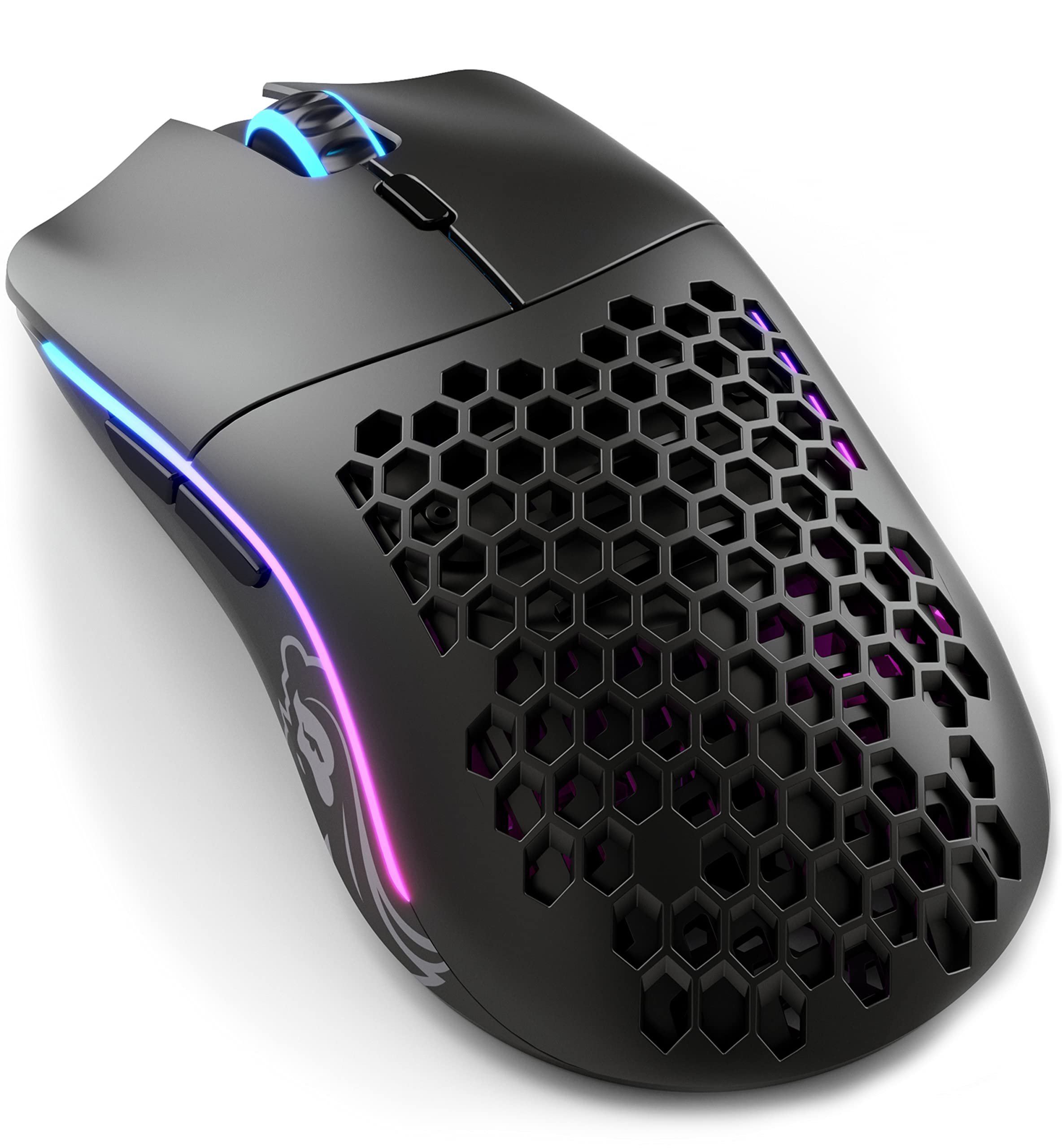Glorious Gaming Model O Wireless Gaming Mouse - Superlight, 69g Honeycomb Design, RGB, Ambidextrous, Lag Free 2.4GHz Wireless, Up to 71 Hours Battery - Matte White (RENEWED)