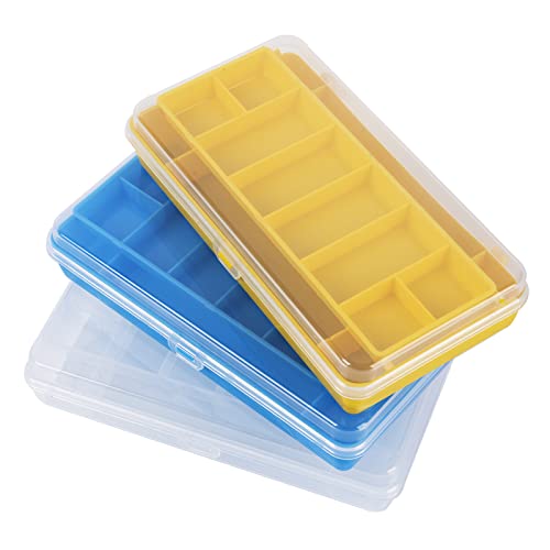 Goture Double Sided Fishing Tackle Box - Placing Bait Plastic Tackle Box Organizer Waterproof Portable Storage Container Black Red 6.5 oz