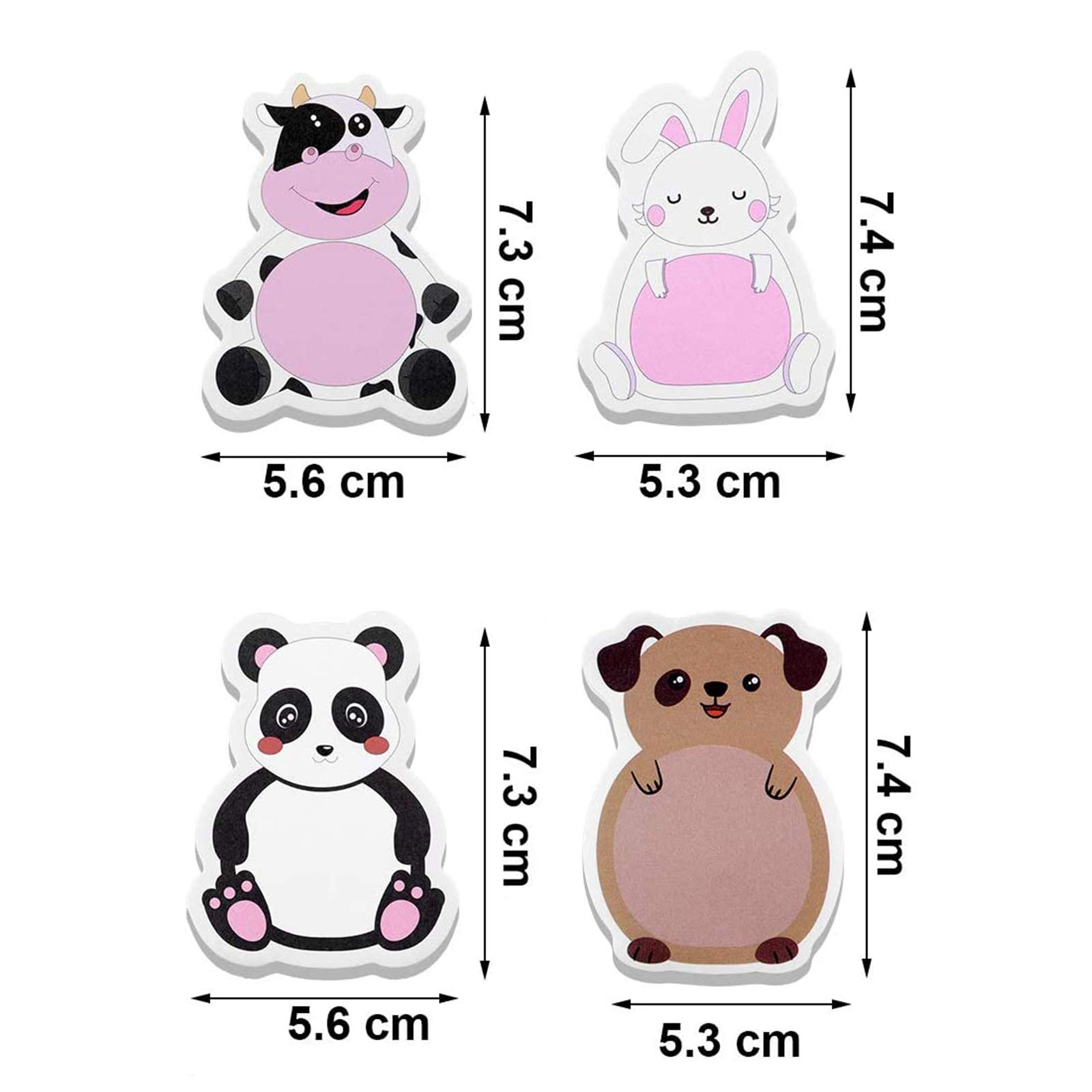 Gogmooi Cute Sticky Notes 30 Sets, Small Sticky Notes Cartoon Animal Postits Notes for Office, School and Home, 10 Styles