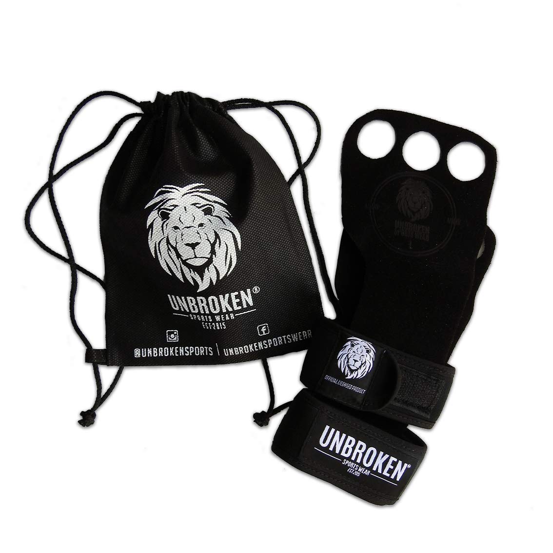 Gymnastics Grips - Hand Wrist Lift Gloves perfect for WOD, pullups, Weight Lifting, Chin ups, Training, Exercise Protects Palms! Black Suede Leather + Neoprene Wrist support (black, medium)
