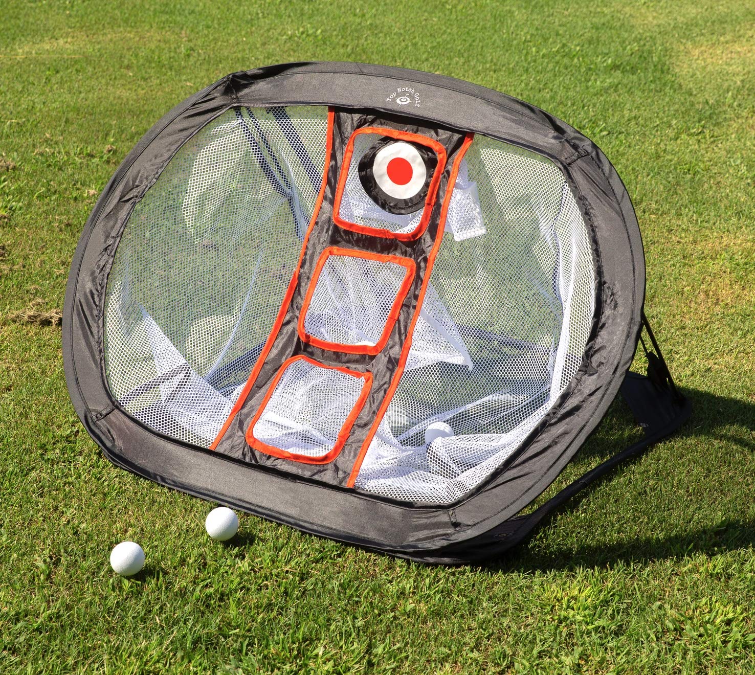 Golf Chipping Net with 12 Foam Practice Balls - Collapsible Golfing Target for Indoor/Outdoor Use - Portable Training Aid to Practice in Backyard or Office | Improve Accuracy and Challenge Friends
