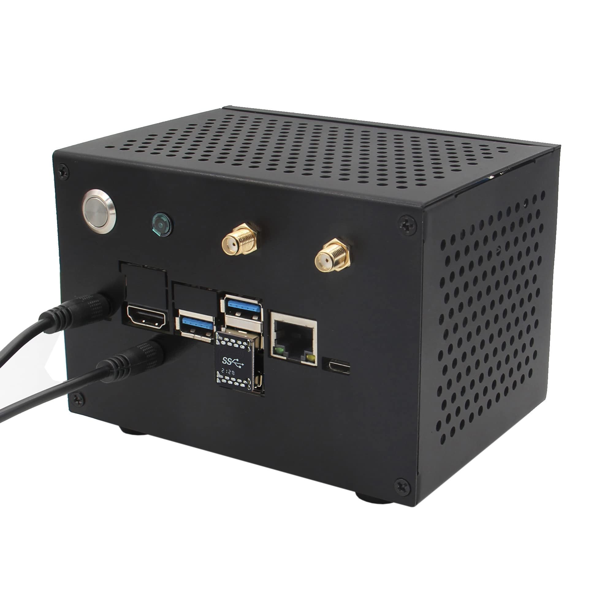 Geekworm T300-C3 Metal Case with Power & Reset Switch Compatible with Jetson Nano A02/B01/2GB and T300 2.5 inch SATA SSD/HDD Shield