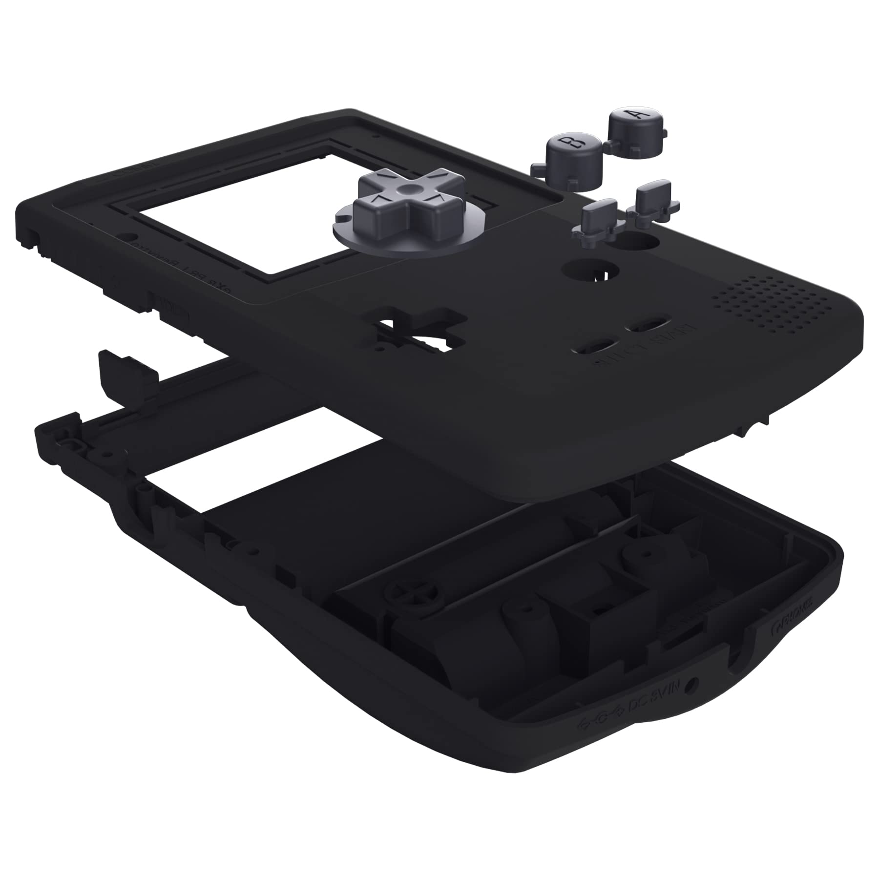 IPS Ready Upgraded eXtremeRate Black Replacement Shell Full Housing Cover & Black Screen Lens for Gameboy Color β Fit for GBC OSD IPS & Regular IPS & Standard LCD β Console & IPS Screen Without
