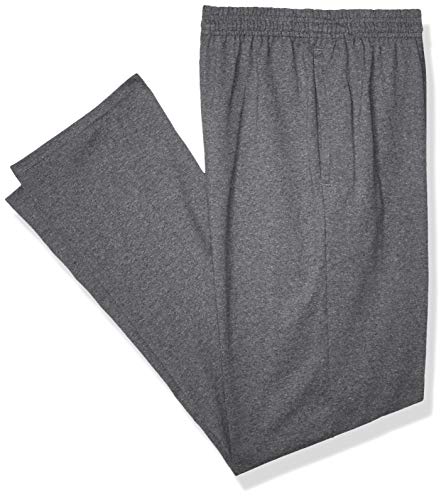 Hanes Essentials Sweatpants, Men’s Cotton Jersey Pants with Pockets, 33”, Charcoal Heather, Medium