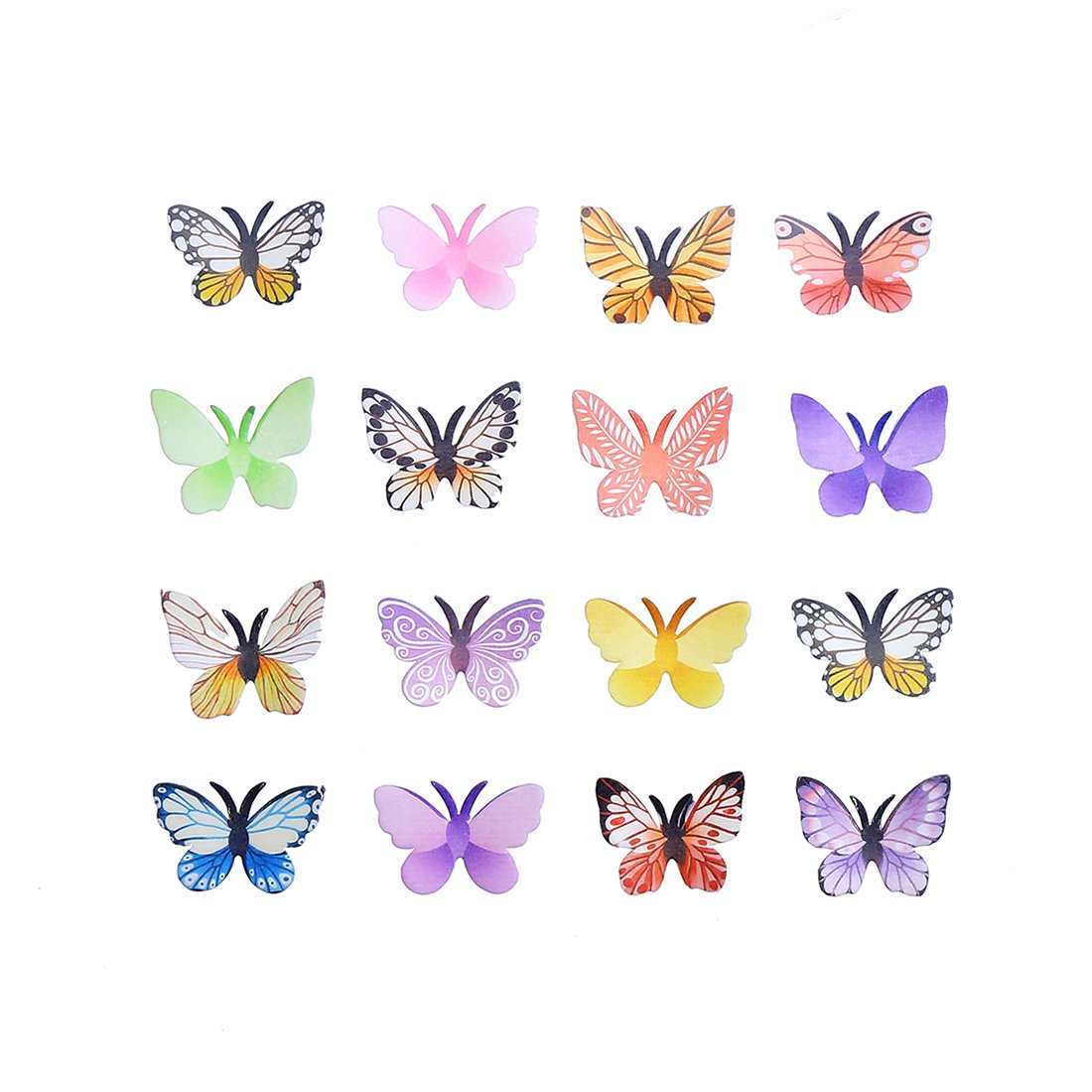 GEORLD 48Pcs Edible Cupcake Toppers Cake Flower Decoration Birthday Party Mixed Size & Colour