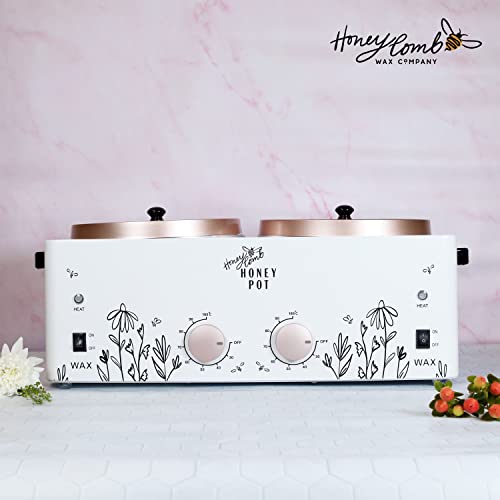 Honeycomb's Double Large Honey Pot - Professional Wax Machine for Hair Removal with Warmer - Salon Quality for Women and Professionals, 14 lbs