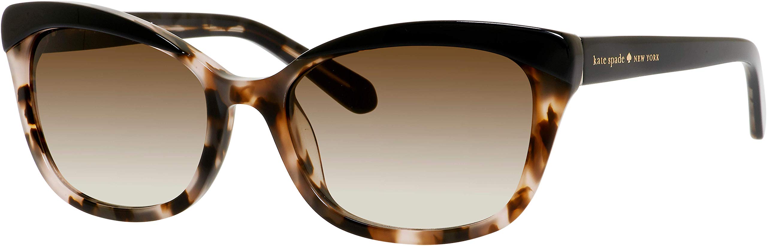 Kate Spade Amara/S 00FP/Y6 55MM Black Blush Tortoise/Brown Gradient Oval Sunglasses for Women + BUNDLE with Designer iWear Eyewear Kit