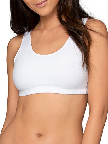 Fruit Of The Loom Womens Built Up Tank Style Sports Bra, White/White/White, 38 US