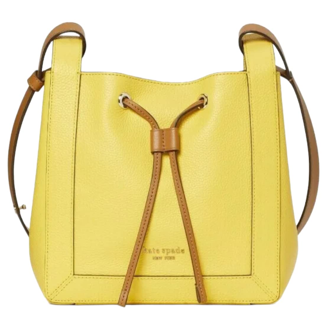 kate spade Grab Small Bucket Bag Crossbody Yellow Leather PXR00420