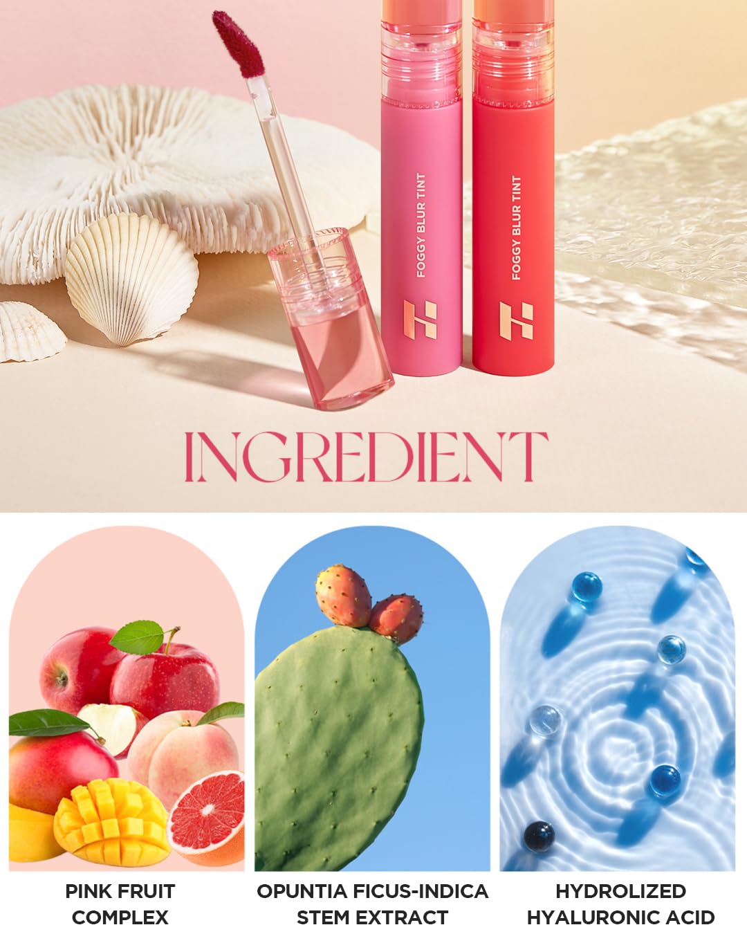 HOLIKA HOLIKA Foggy Blur Tint - Lightweight Airy Lip Makeup with Sheer Soft Color, Buildable Formula, Moisture & Silky Blur Fit, Pink Fruit Complex & Hyaluronic Acid, 0.14 fl.oz. (06 DOOZY)