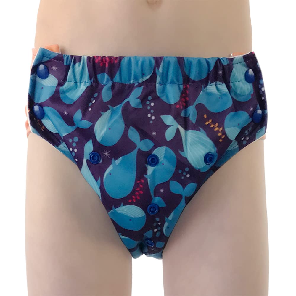 Hybrid Cloth Diaper - Reusable Training Pants, Swim Diaper, Special Needs Briefs, Fits from Baby up to 10 Years (Size 3, Marble)
