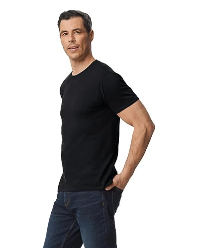Gildan Adult Softstyle Cotton T-Shirt, Style G64000, Multipack, Black (2-Pack), 2X-Large