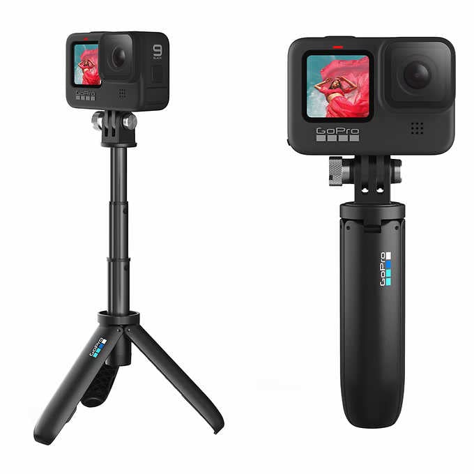 GoPro HERO9 Black Action Camera Includes, Tripod/Handle | Extra Battery | Compact Case | 64GB Micro SD Card
