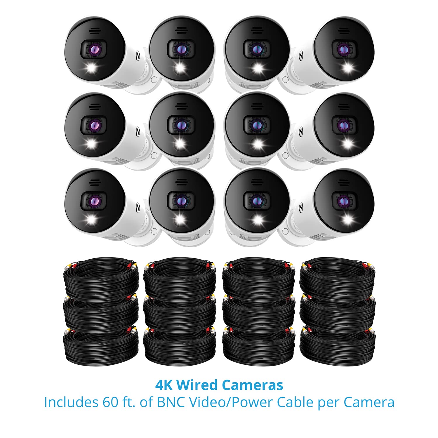 Night Owl 16 Channel Bluetooth Video Home Security Camera System with (12) Wired 4K UHD Indoor/Outdoor Spotlight Cameras with Audio and 2TB Hard Drive (Expandable up to 16 Cameras)