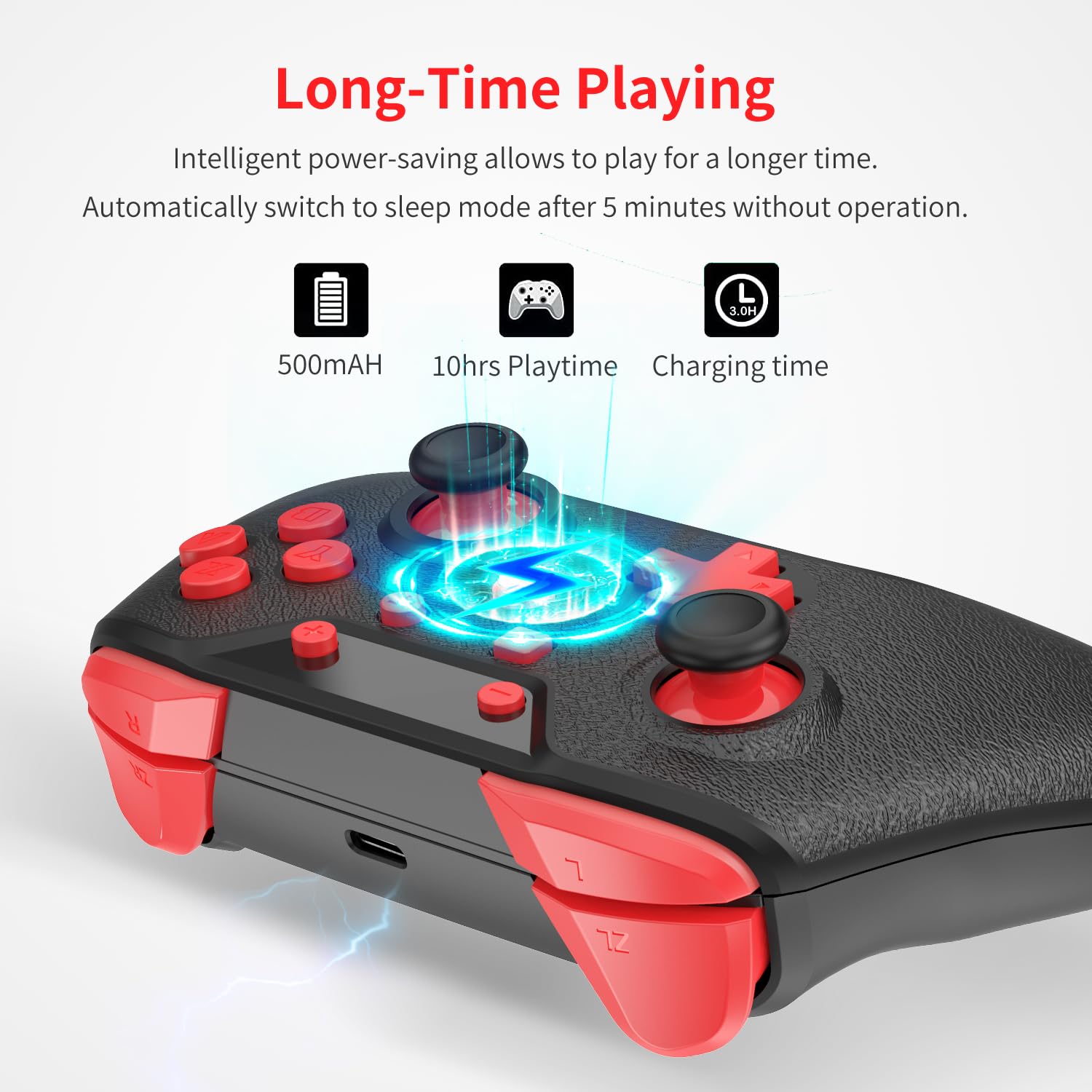 GCHT GAMING Wireless Switch Controllers Compatible with Nintendo Switch/Lite/OLED/PC/STEAM, Switch Pro Controller with Wake-up, Turbo, Vibration, Gyroscope, Programm Back Button (Black)