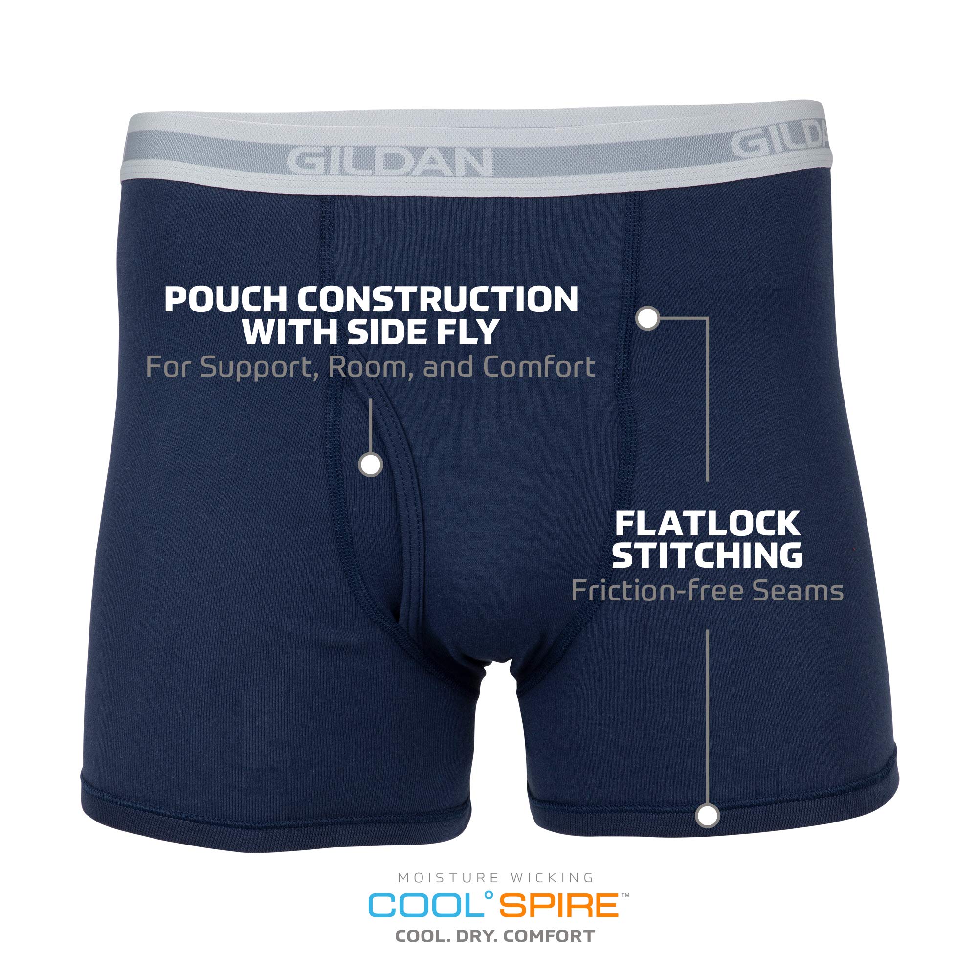 Gildan Men's Underwear Boxer Briefs, Multipack, Mixed Blue (5-Pack), X-Large