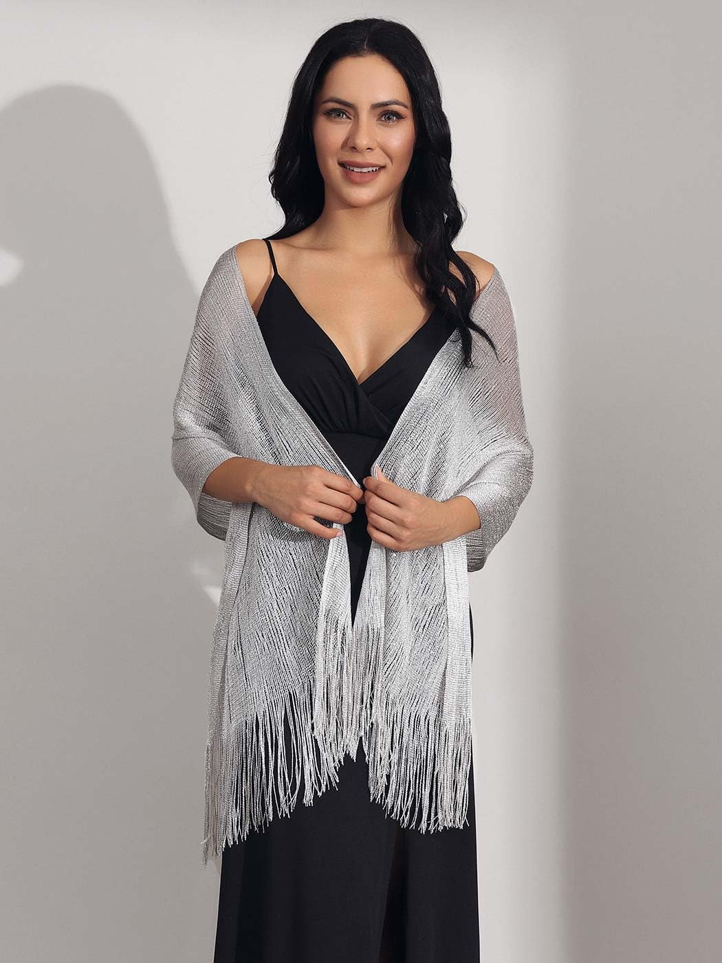 GORAIS Women Shawls and Wraps for Evening Dresses Wedding Scarf Formal Shrug with Rhinestone Buckle for Bride and Bridesmaids