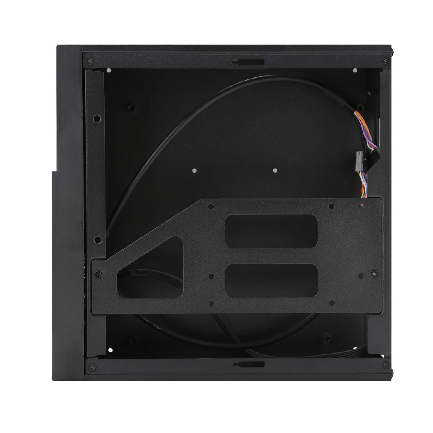 Goodisory MX01 SECC Fanless Mini ITX HTPC Chassis with 3.5" Hard Drive Bay and Vertical Stand Foot (Black)