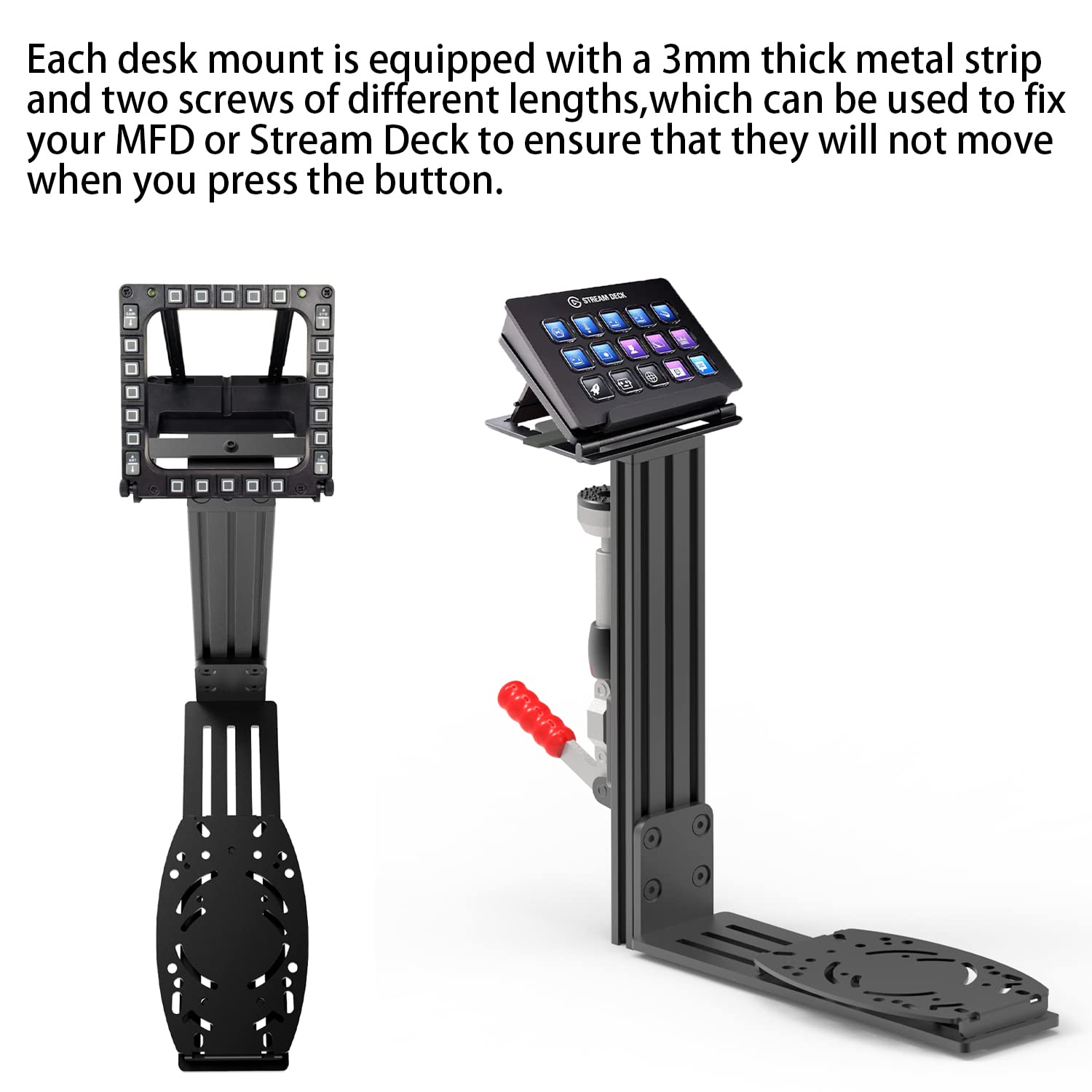 Hikig Portable Electronic Device Mount for Thrustmaster, Logitech, WinWing Flight Sim Joysticks (2 Pack)