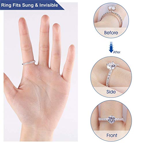 FuXing Ring Size Adjuster for Loose Rings Invisible Transparent Silicone Guard Jewelry Tightener Resizer 6 Sizes Fit Almost Any Rings 6 Pack