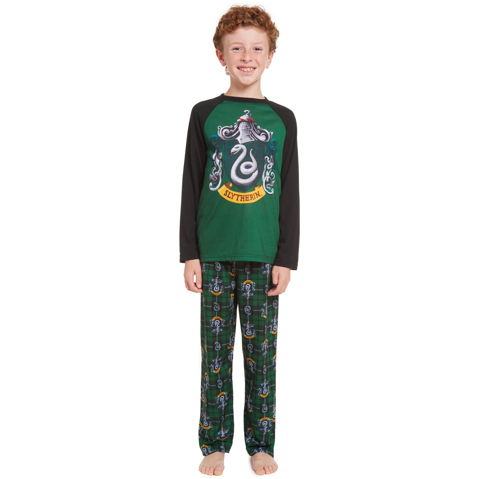 Harry Potter Little Boys Pajama Shirt and Jogger Pants Sleep Set Black/Green 7-8
