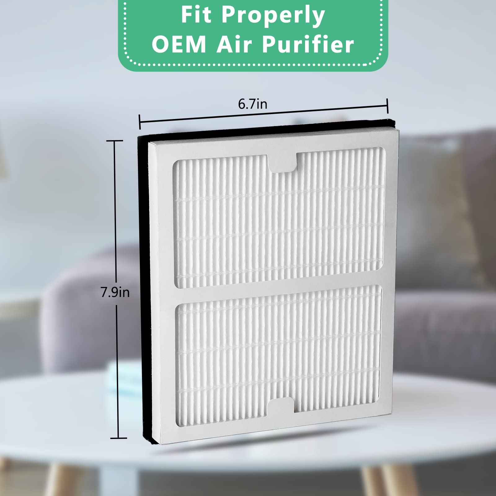Gekufa Replacement Filter C Compatible with Idylis IAF-H-100C, IAP-10-200, IAP-10-280 for Idylis Air Purifiers Include 2 HEPA Filters & 2 Carbon Filters + 1 Brush