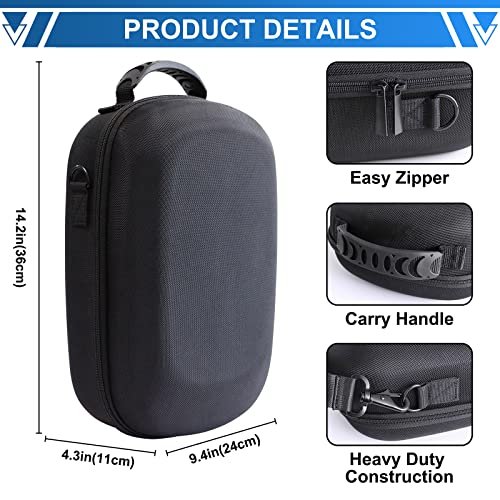 Honghao Protective Case for Quest 2 with Shoulder Strap, Black Heavy Duty VR Carrying Travel Bag for Meta/Oculus Quest 2 Elite Headset Accessories Portable Hard Storage Case