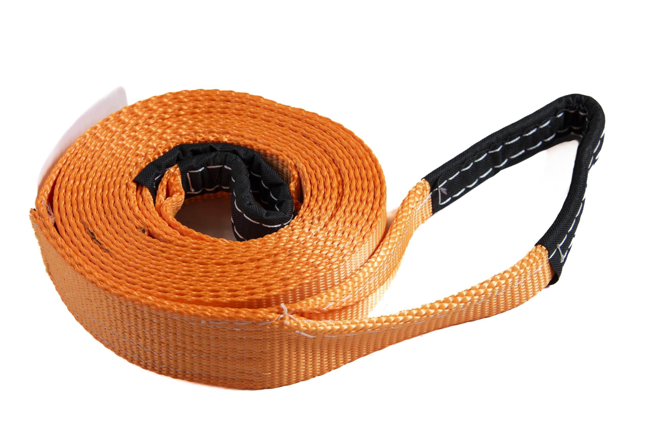 HiGear 2" X 30', 6.5 Ton 2 Inch X 30 Ft. Polyester Tow Strap Rope 2 Loops 14,000lb Towing Recovery 2x30 by Alfa Wheels (Orange, 2in 30ft 2x30)