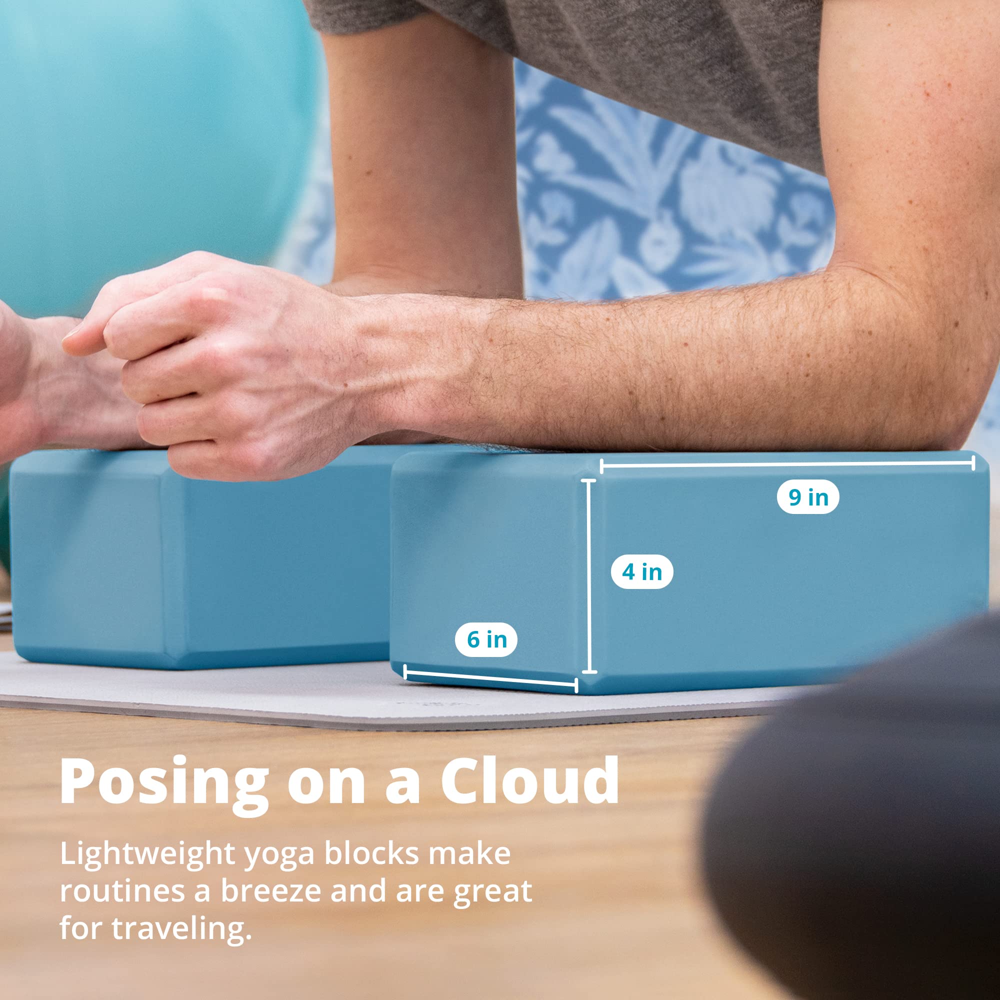 Greater Goods Premium Yoga Blocks for Yoga, Pilates, or Meditation, Deep Sky Blue, (Pack of 2)