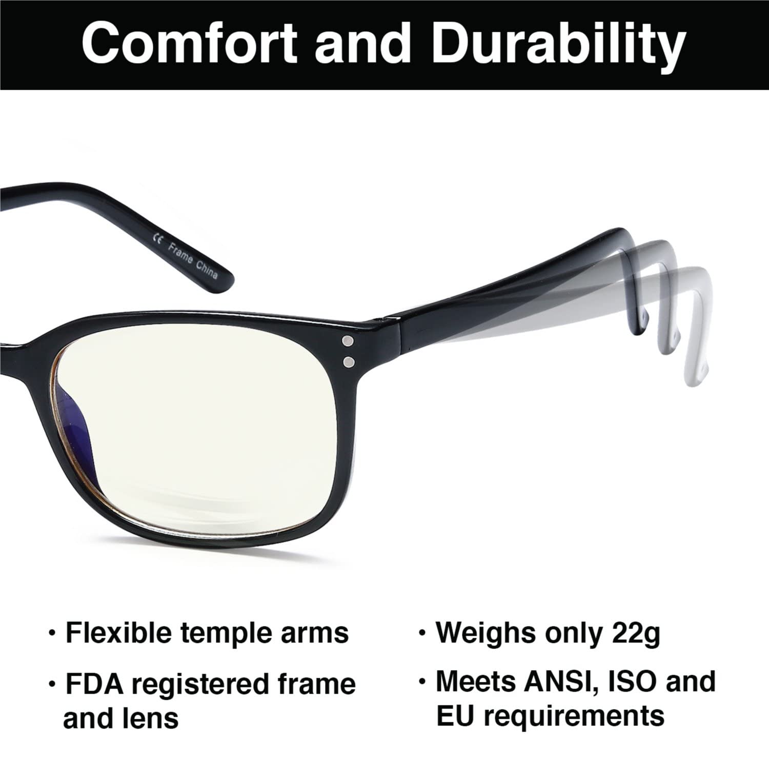 GAMMA RAY OPTICS Blue Light Blocking Reading Glasses 1.25