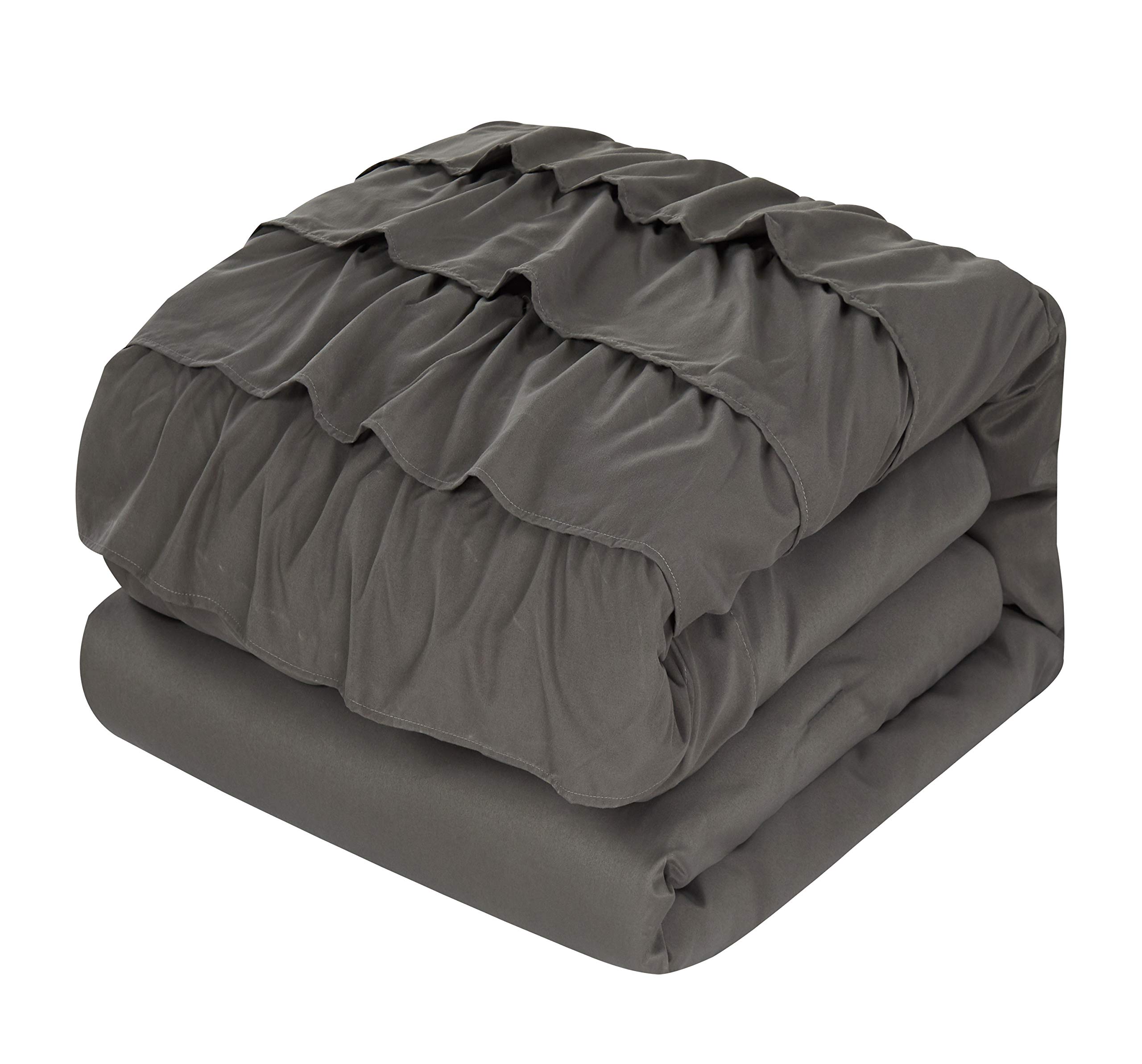Heritage Kids Ruby Ruffle 2 Piece Comforter Set, Blush, Twin