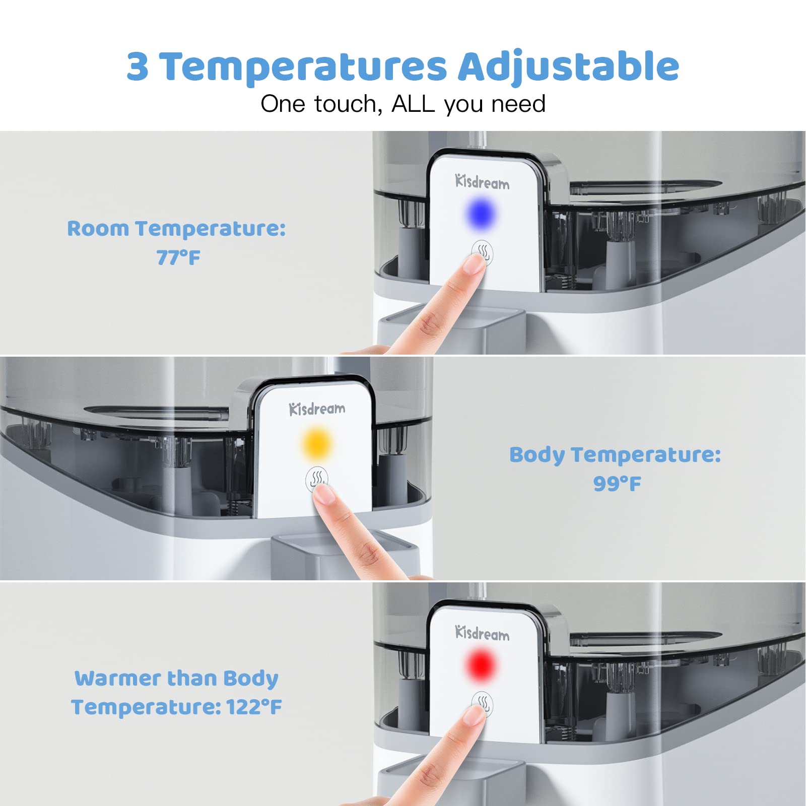 Instant Warmer Baby Bottle Warmer, Kisdream Formula Maker Instantly Dispenses Water Warmer at Perfect Temperature, 3 Mode, Large Capacity 24/7 Smart Thermostat, No More Waiting