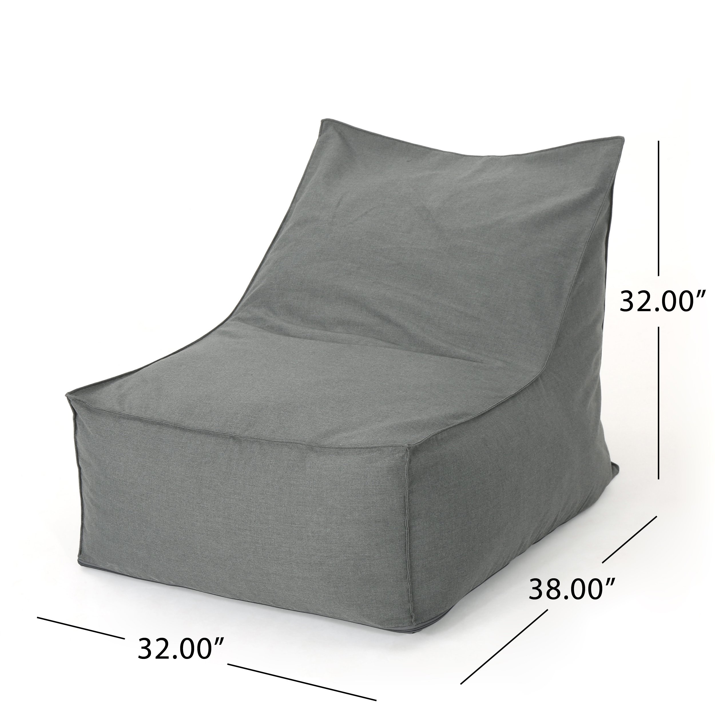 GDFStudio Tulum Outdoor Khaki Water Resistant Fabric Bean Bag Lounger