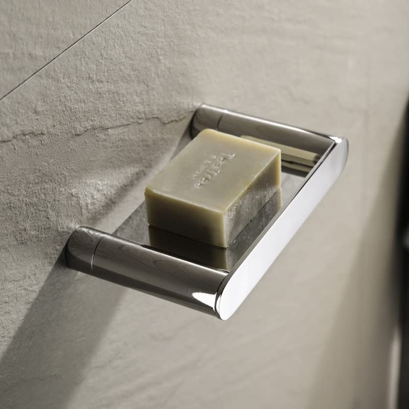 HALOU Restroom Shower Soap Dish Plate Tray Basket Wall Mounted Polish Soap Stainless Steel
