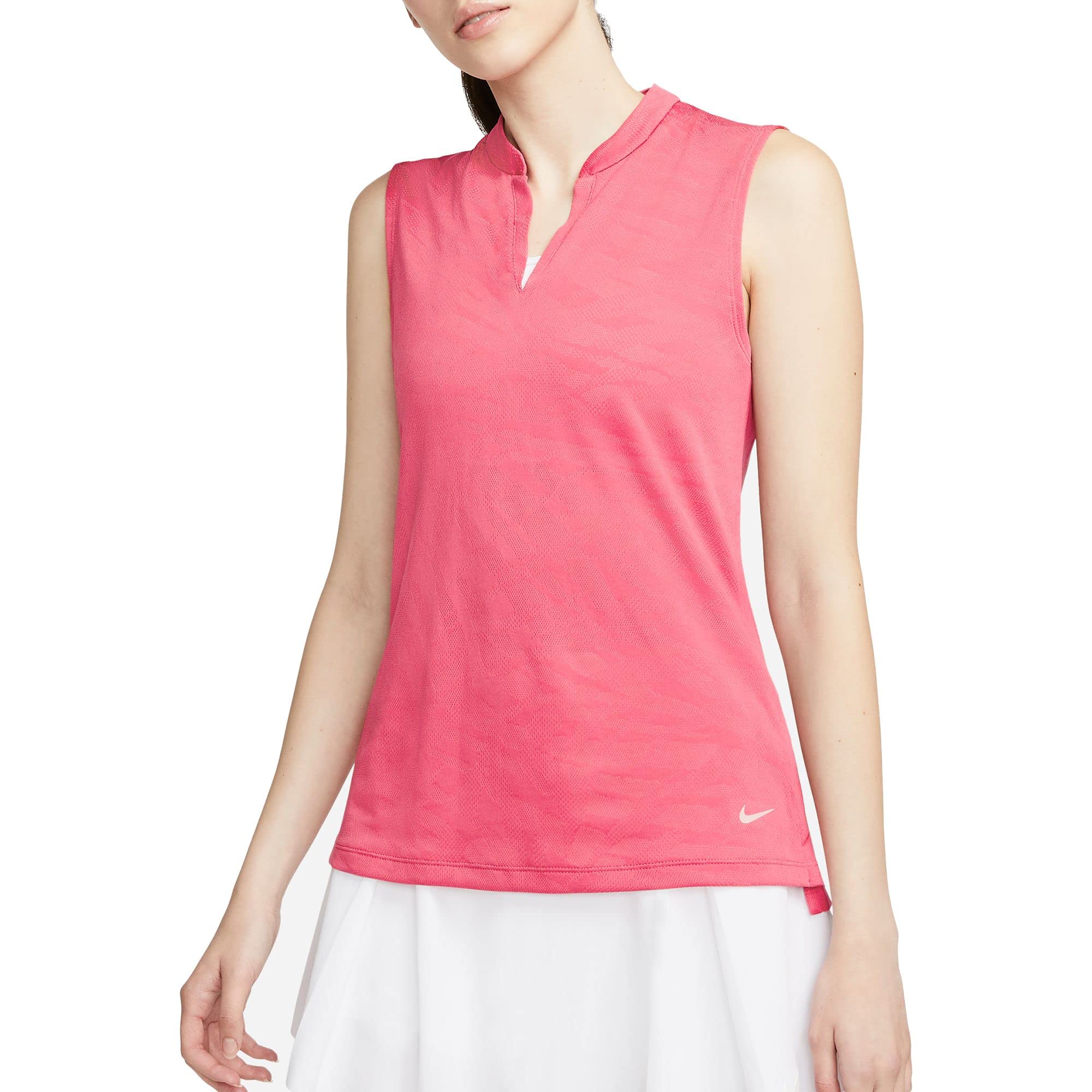 Nike Women's Dri-FIT Victory Animal Print Sleeveless Golf Polo (Archaeo Pink/Pink Salt) Size XL