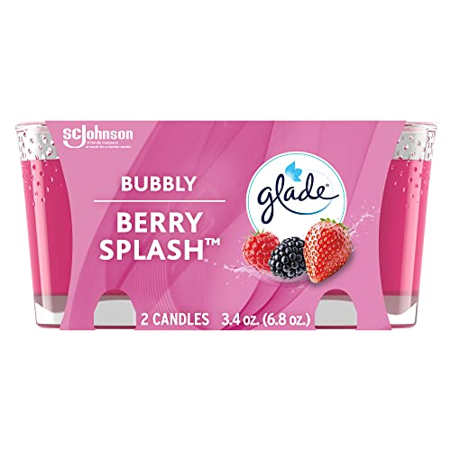 Glade Candle Jar, Air Freshener, Bubbly Berry Splash, 3.4 Oz, 2 Count
