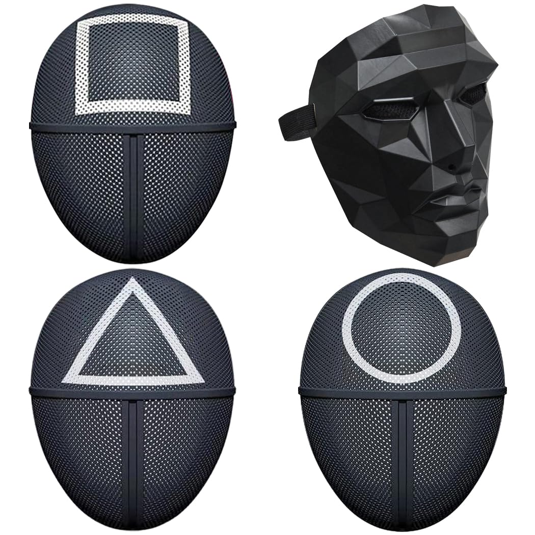 FRONC 4Pcs Halloween Mask 2021 TV Cosplay Face Cover Masquerade Accessories Christmas Props