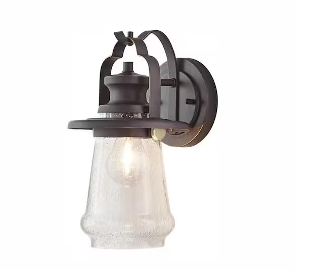 Home Decorators Collection 1-Light Bronze and Antique Brass Outdoor Wall Lantern