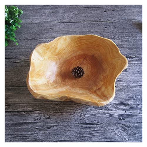 Fruit Bowl Bowl Creative Dried Fruit Plate Multi-grain Candy Dish Grid Wood Root Carving Tray Mixing Bowl Kitchen Organizer Fruit Plate (Color : A)