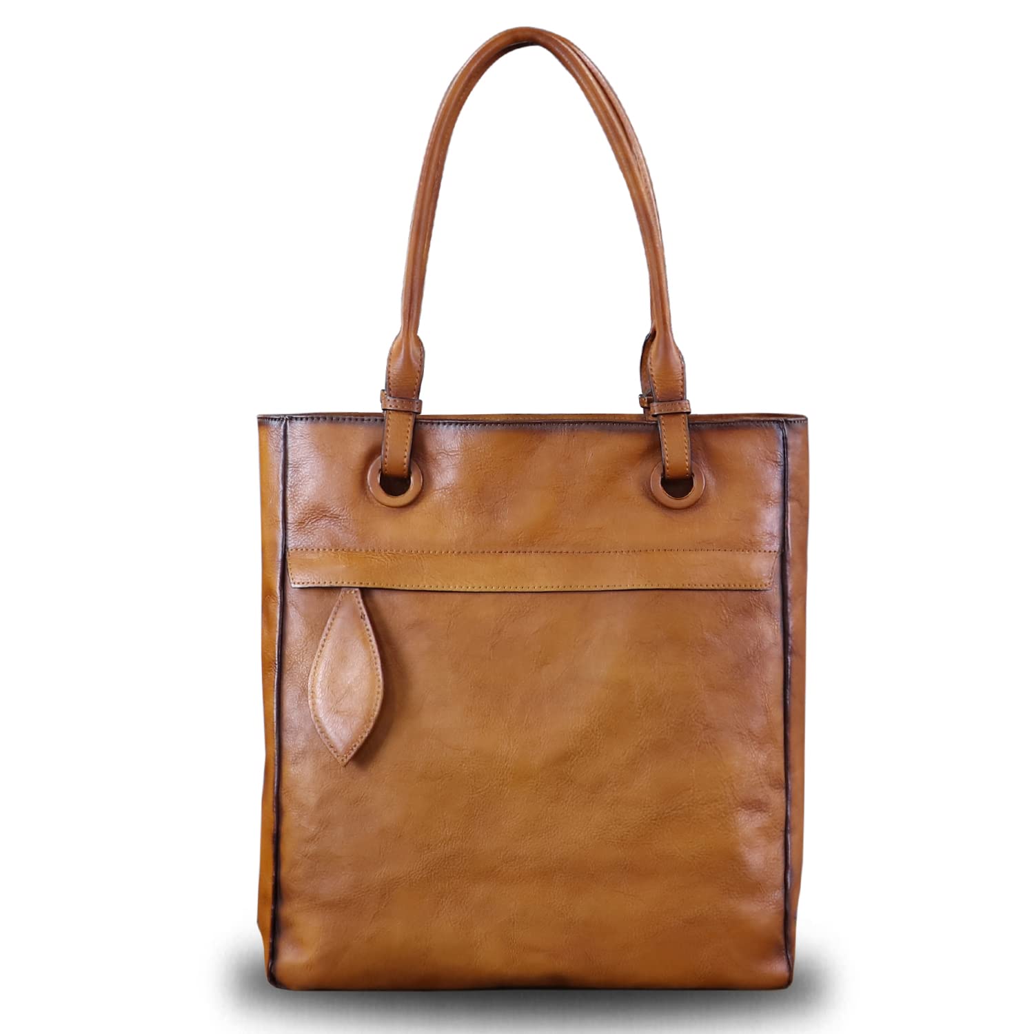 Genuine Leather Handbag Purses for Women Top Handle Bag Lady Work Tote Bags Retro Satchel (Darkgrey)