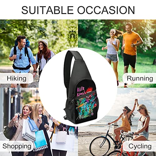 ggtg Killer Klowns from Outer Space Unisex Sling Backpack Crossbody Shoulder Chest Bag Personalized Fold Chest Bag Shoulder Bag Travel Daypack