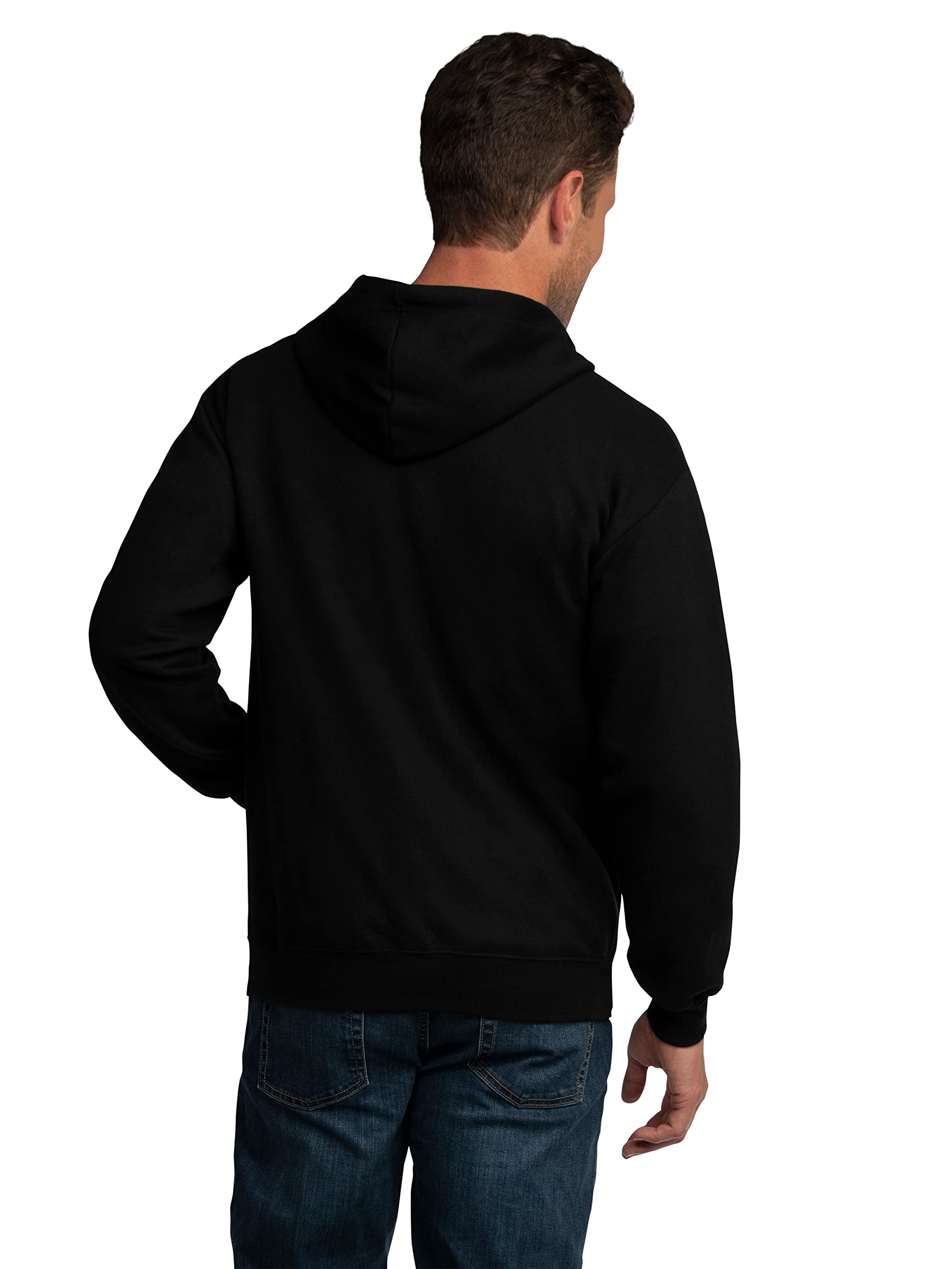 Fruit of the Loom Men's Eversoft Fleece Sweatshirts & Hoodies, Full Zip-Black, X-Large