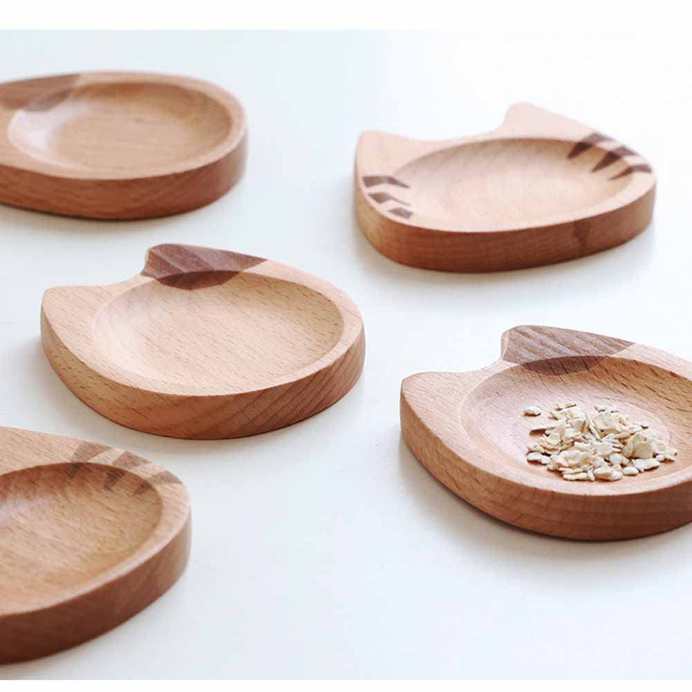 Wood Cat Coffee Spoon Rests - 2 Cute Cat Kitten Wooden Coffee Spoon Rest Teaspoon Holder Coffee Station Decor Coffee bar Coffee Stirrers Holder for Home Kitchen Accessories, Cat Lover Gifts