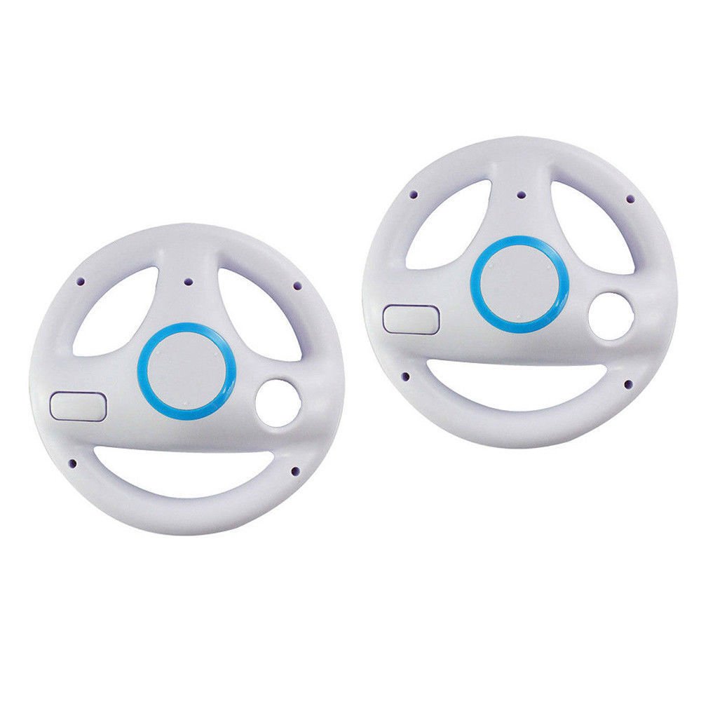 Generic White Mario Kart Steering Wheel for Nintendo Wii set of 2